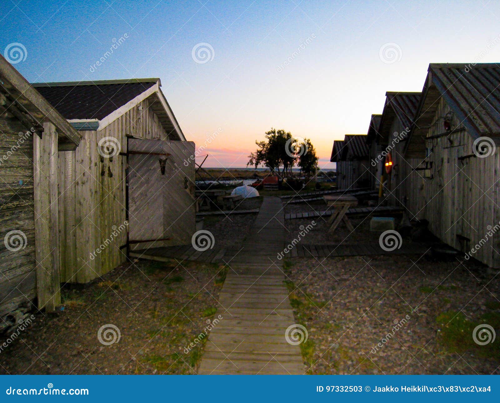 Old shacks and warehouses stock image. Image of building - 97332503
