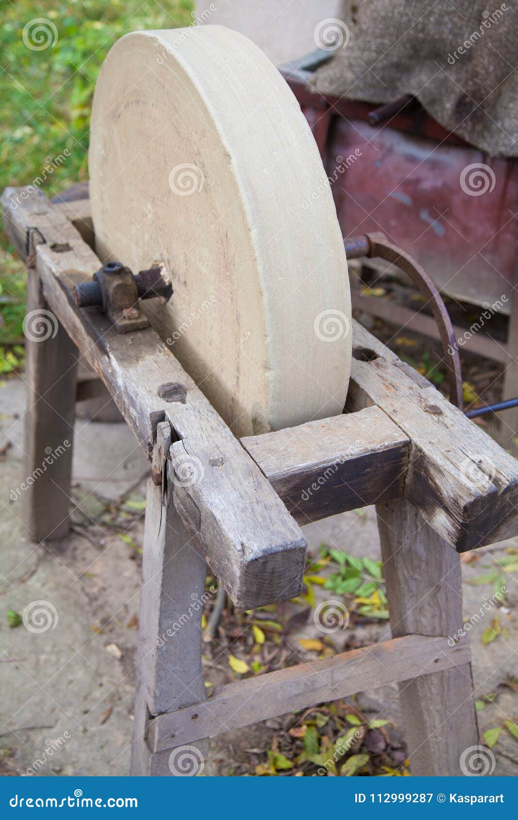 Old sharpening stone wheel stock image. Image of round - 112999287