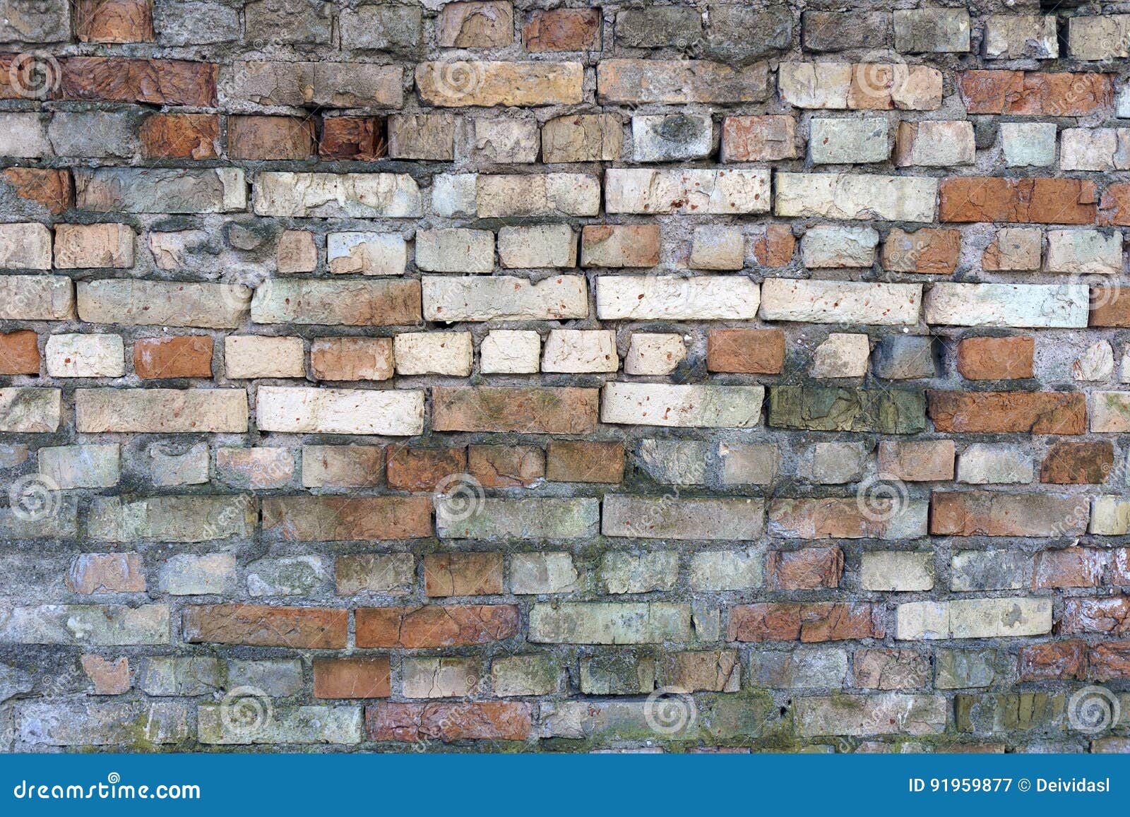 Old shattered brick wall. stock image. Image of background - 91959877