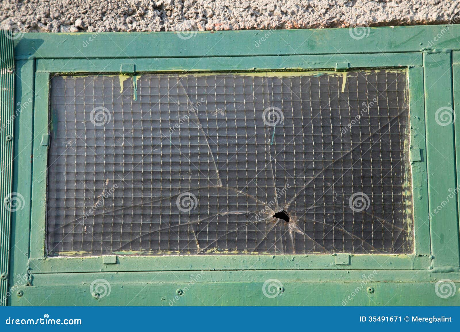 Old shattered window stock image. Image of broken, building - 35491671