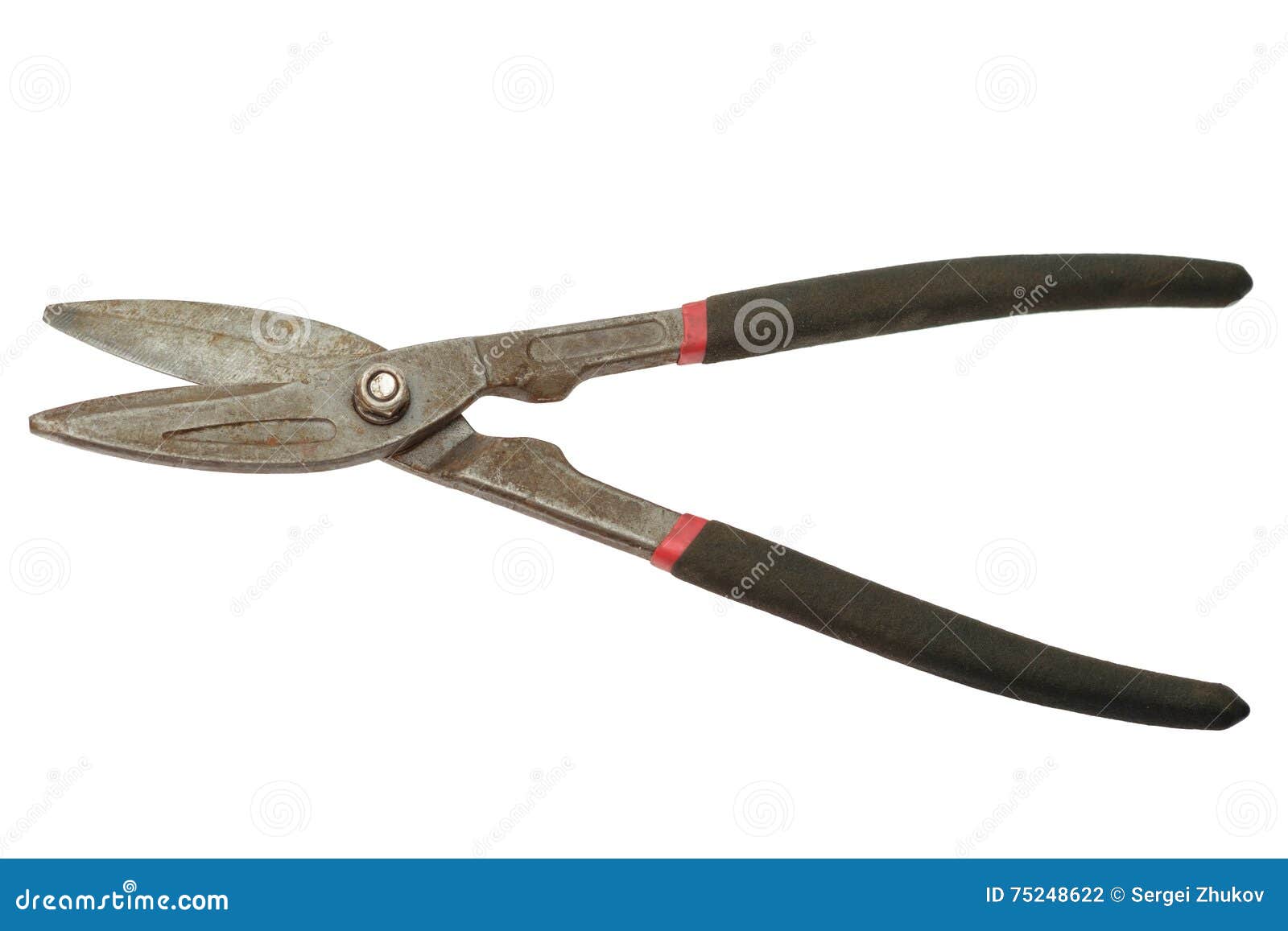 Old Shears for Cutting Sheet Metal Isolated on White Stock Photo ...
