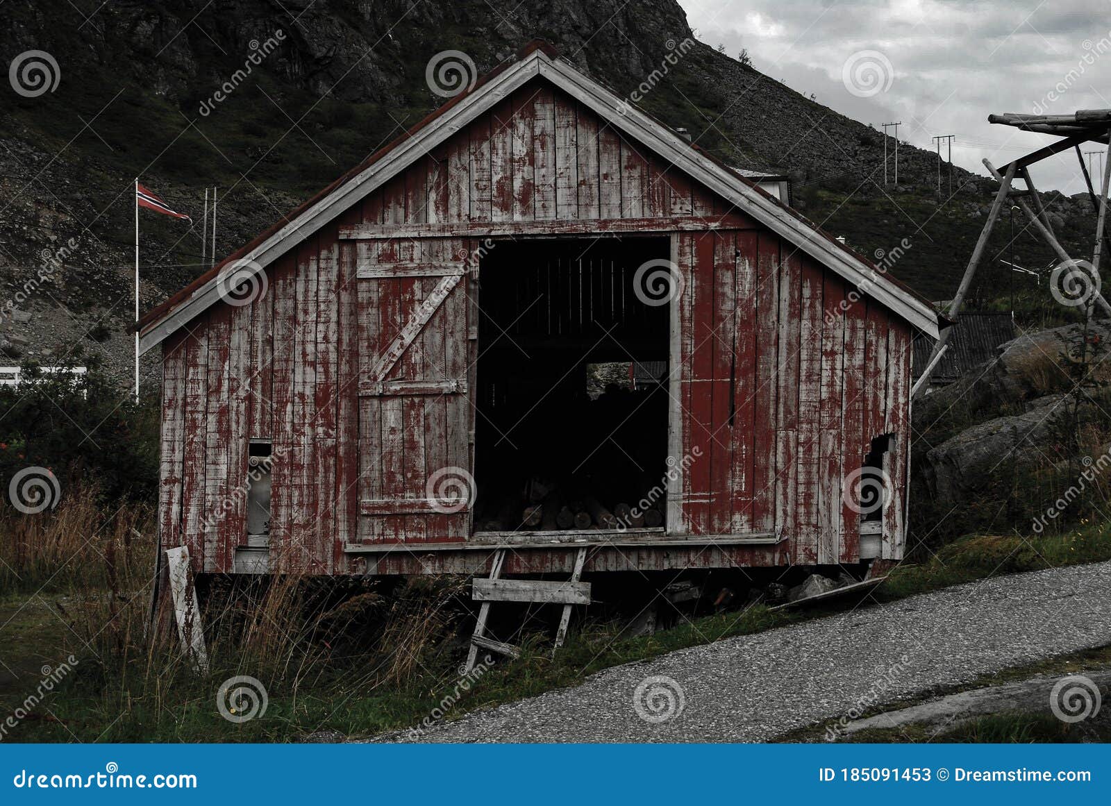 Old shed for drying stock image. Image of shack, home - 185091453