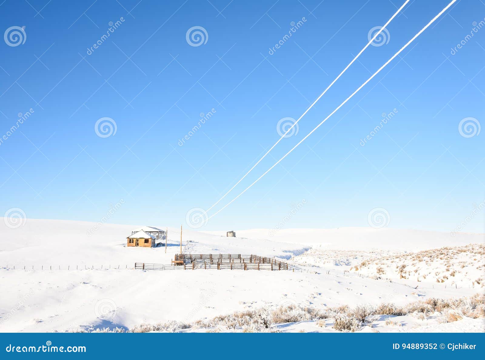 Old Sheep Ranch Winter Landscape Stock Photo - Image of landscape ...