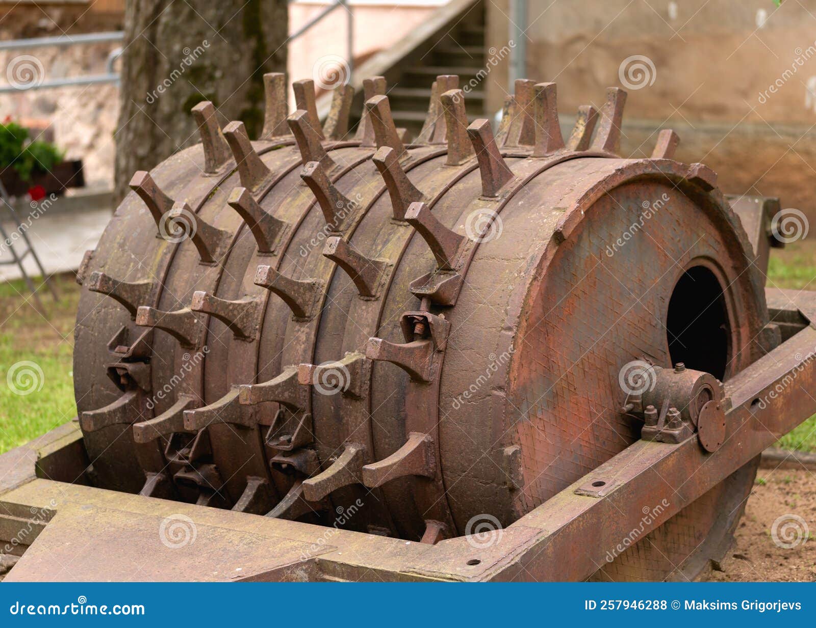 Ramming Vibrating Machine On A Freshly Laid Asphalt Surface. Vibratory ...