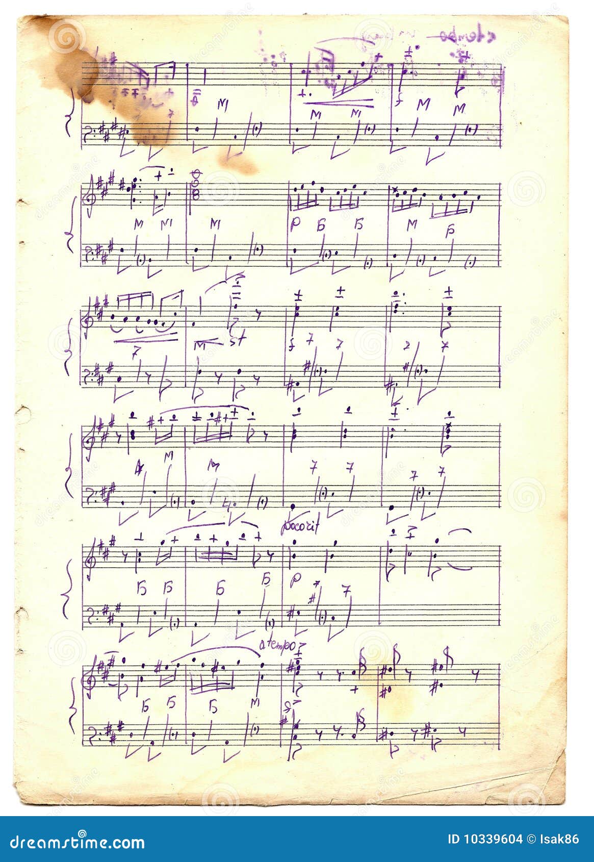 Old sheet stock photo. Image of symbols, older, notes - 10339604