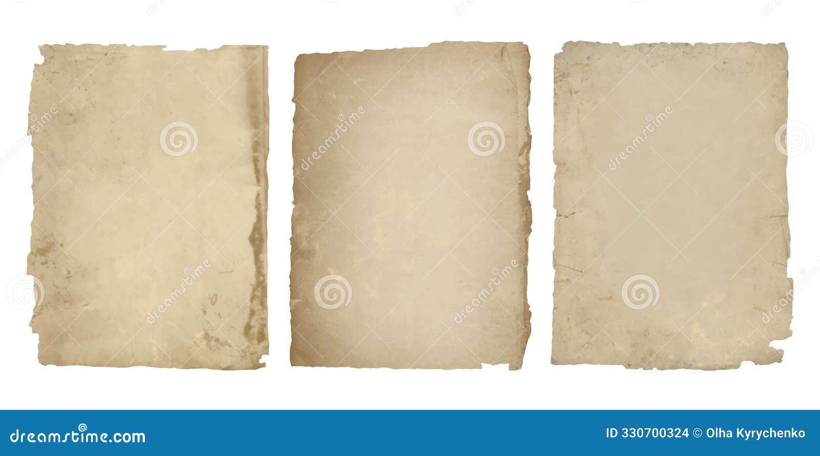 Old Worn Sheets of Paper, Antique Ripped Torn Parchment Texture ...