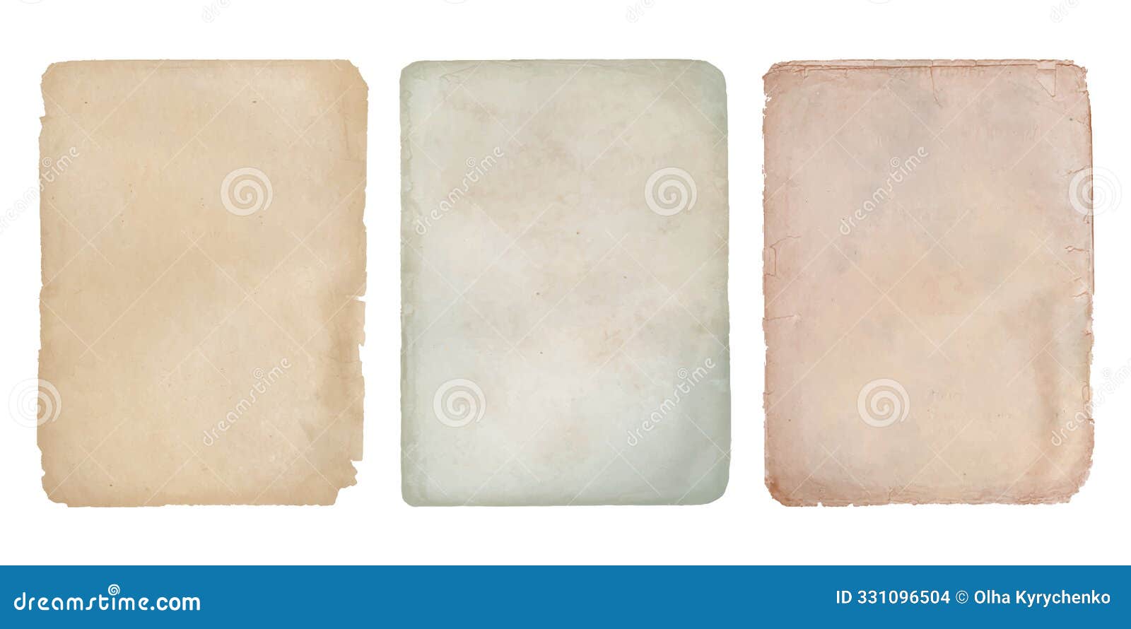 Old Vintage Paper Sheets with Torn Edges. Tattered, Worn Texture of ...