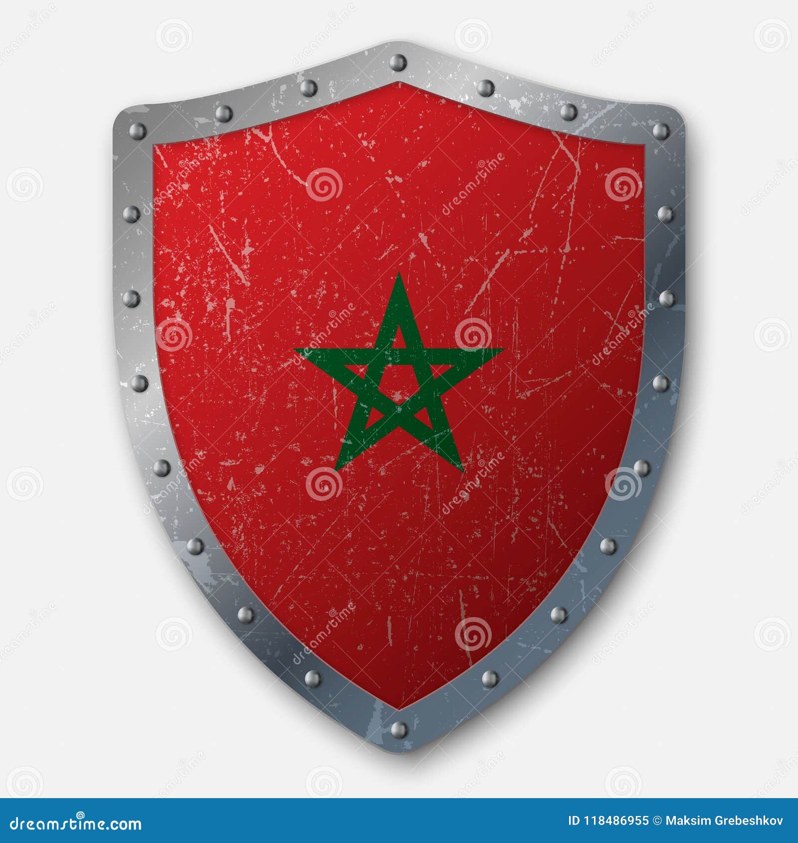 Old Shield with Flag stock vector. Illustration of morocco - 118486955