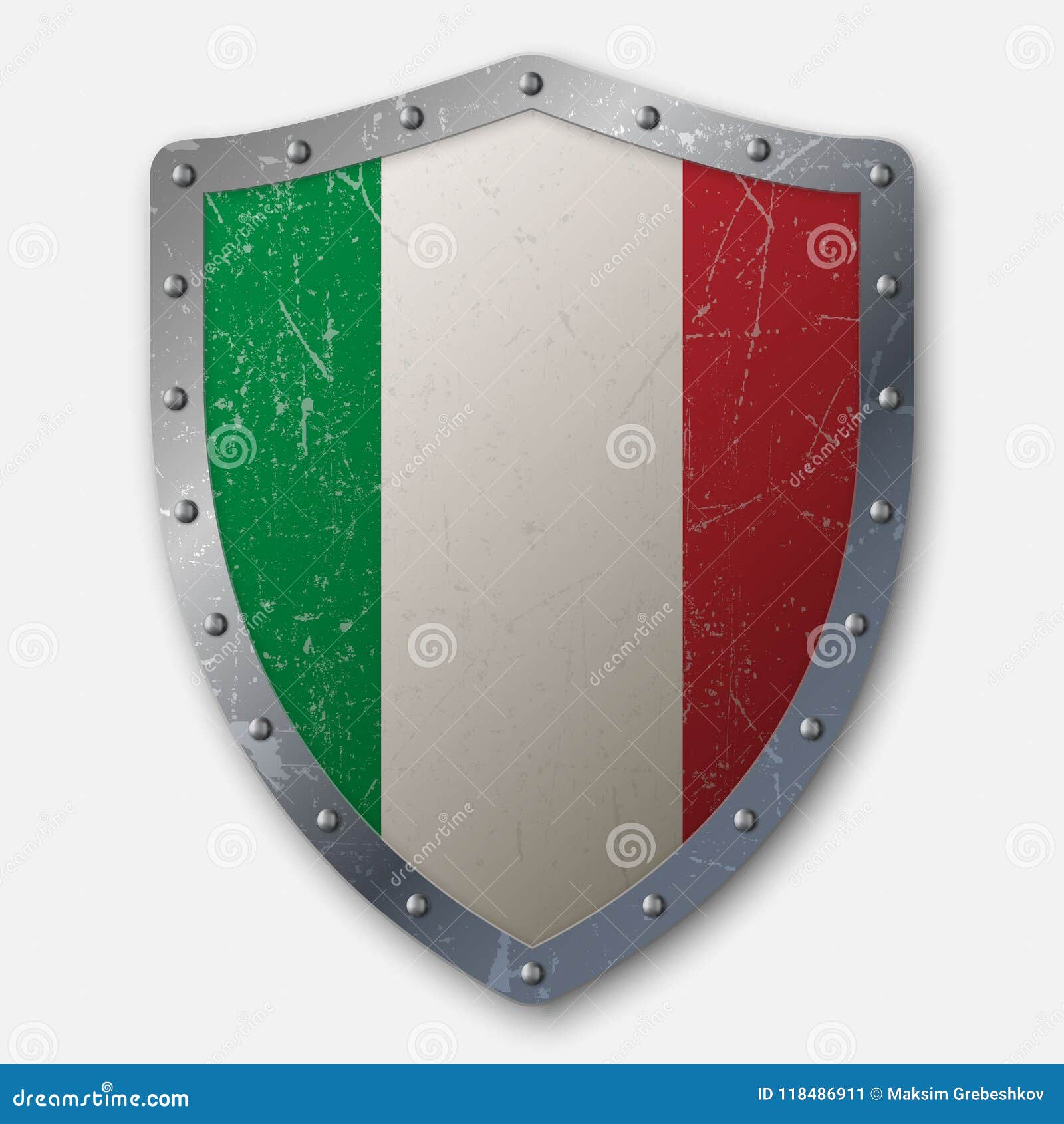 Old Shield with Flag stock vector. Illustration of grunge - 118486911