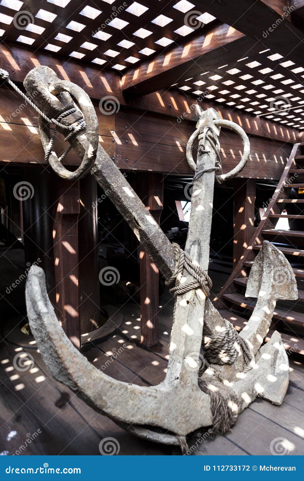 Old Ship Anchors on the Ship. Stock Photo - Image of closeup, rough ...