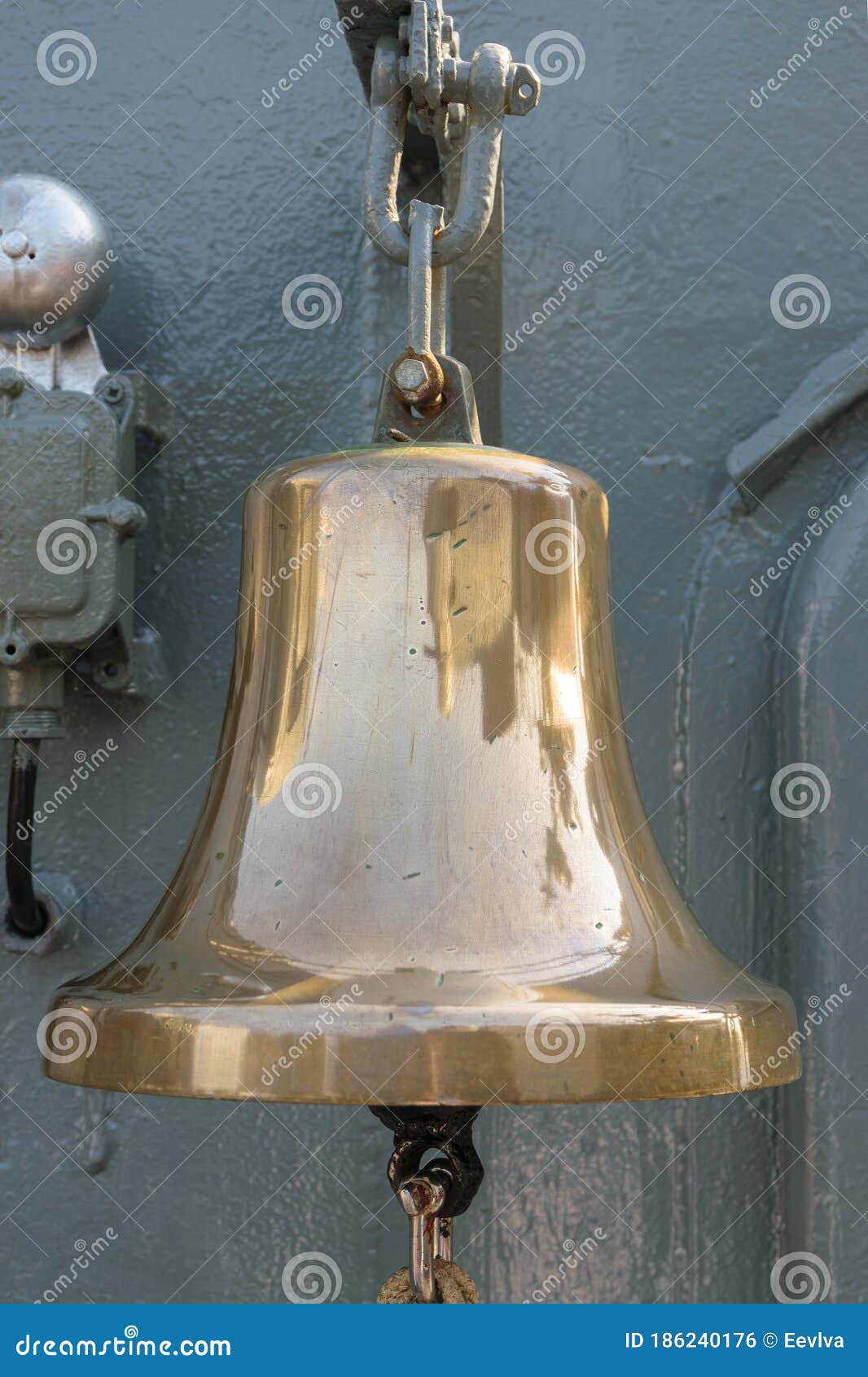 Old ship bell stock photo. Image of direction, cable - 186240176