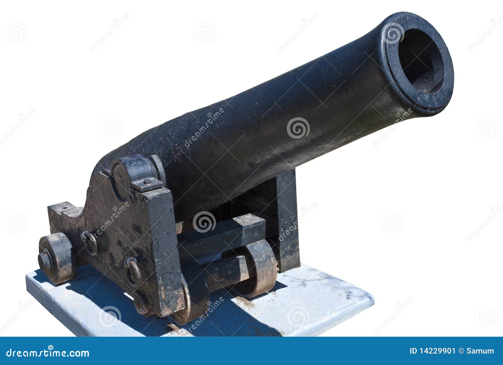 Old Ship Cannon on a White Background Stock Image - Image of ancient ...