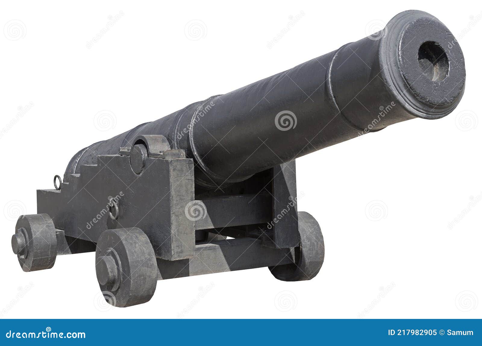 Old Ship Cannon on a White Background Stock Image - Image of naval ...