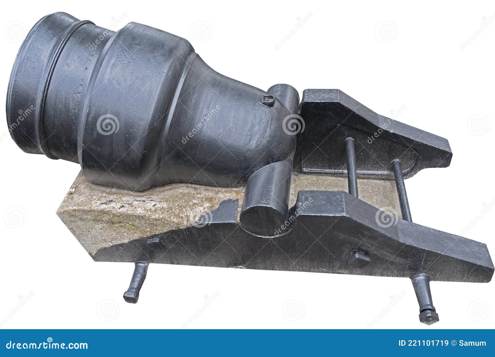 Old Ship Cannon on a White Background Stock Image - Image of defense ...