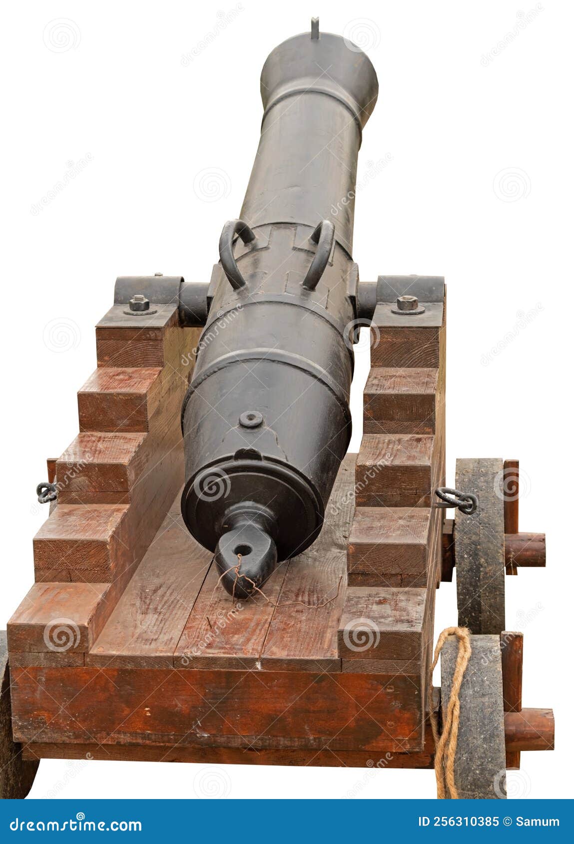 Old Ship Cannon on a White Background Stock Image - Image of pirate ...