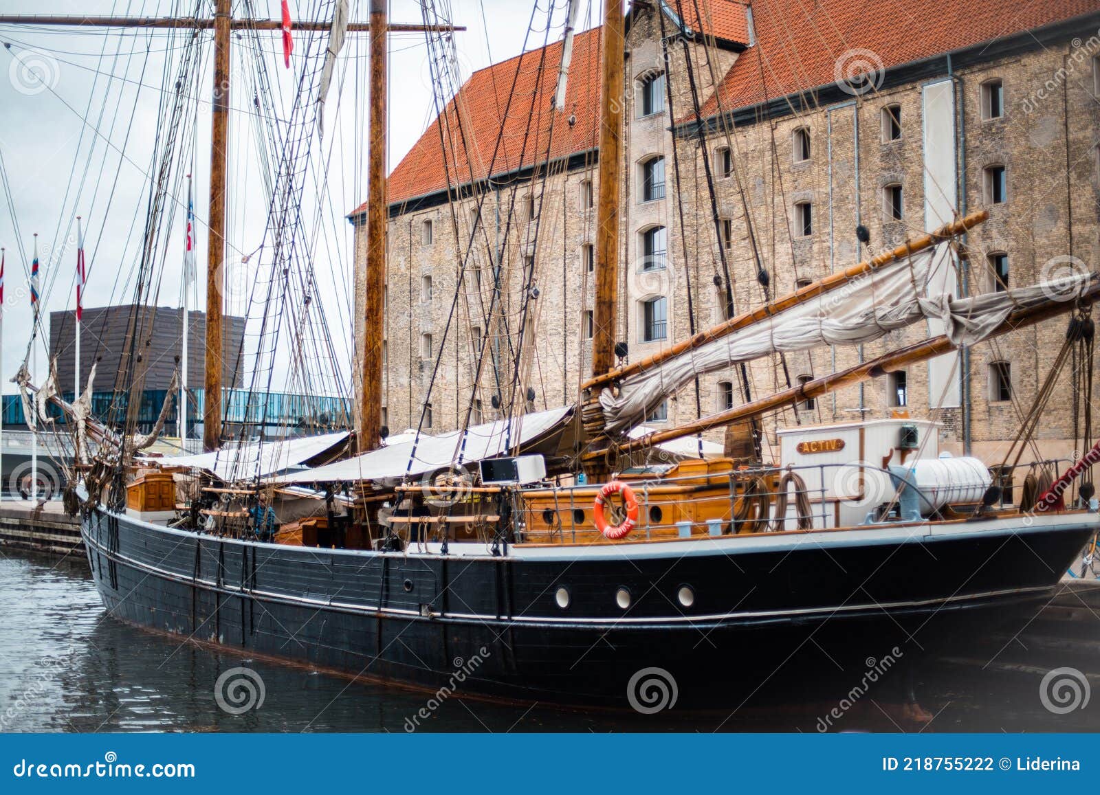 Old ship at the dock stock photo. Image of sailboat - 218755222