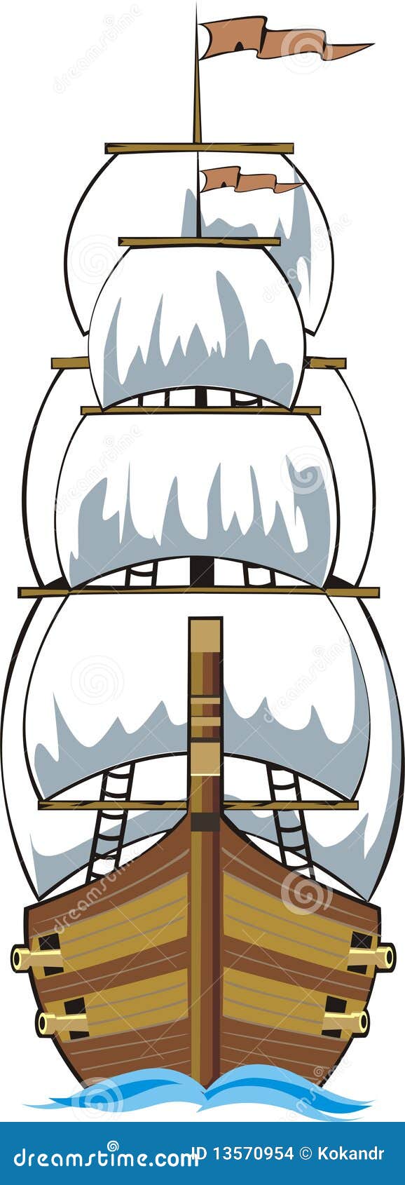 Old ship front stock vector. Illustration of sail, stairway - 13570954