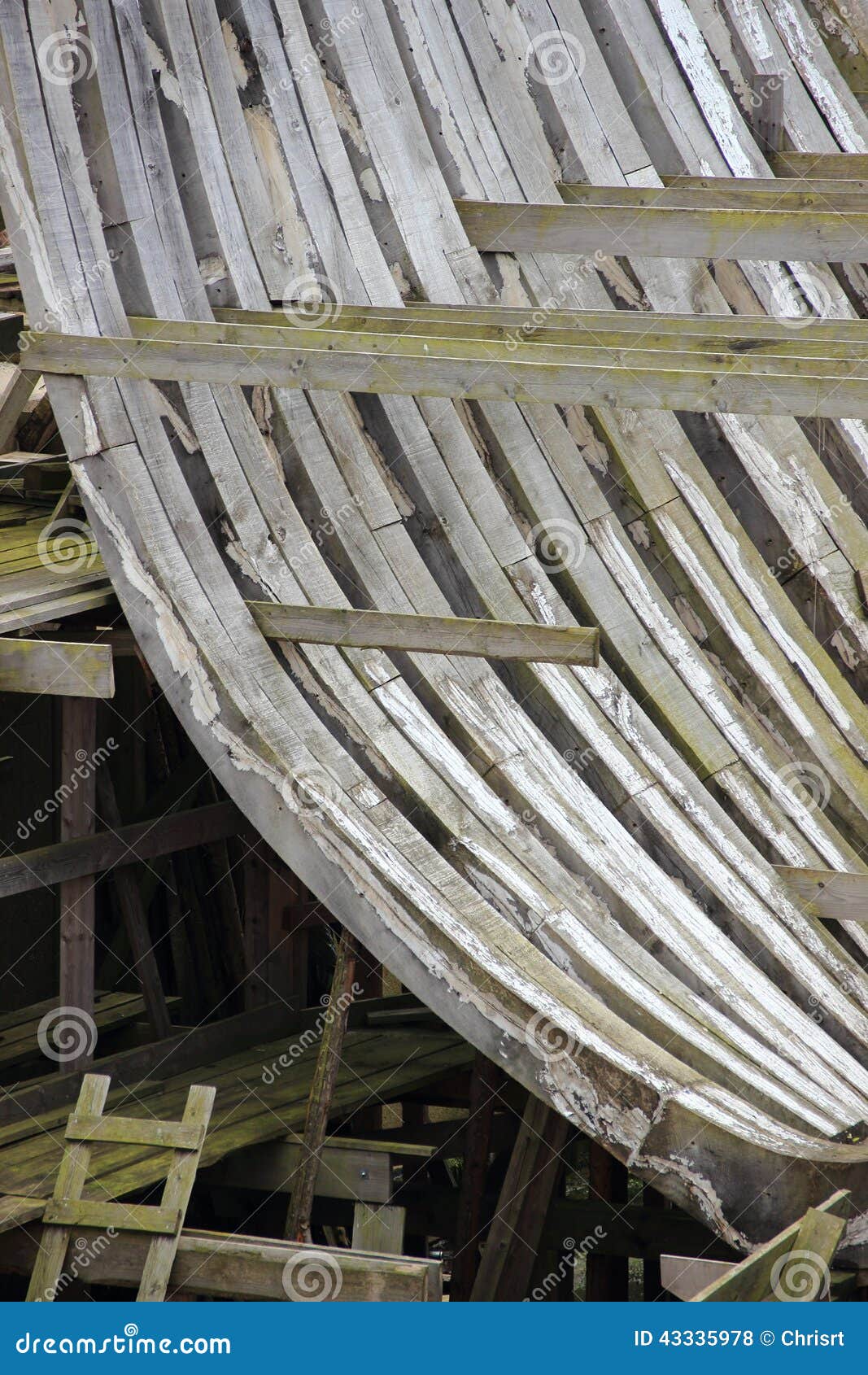 Old Ship Hull Construction in Oak Wood Stock Photo - Image of outside ...