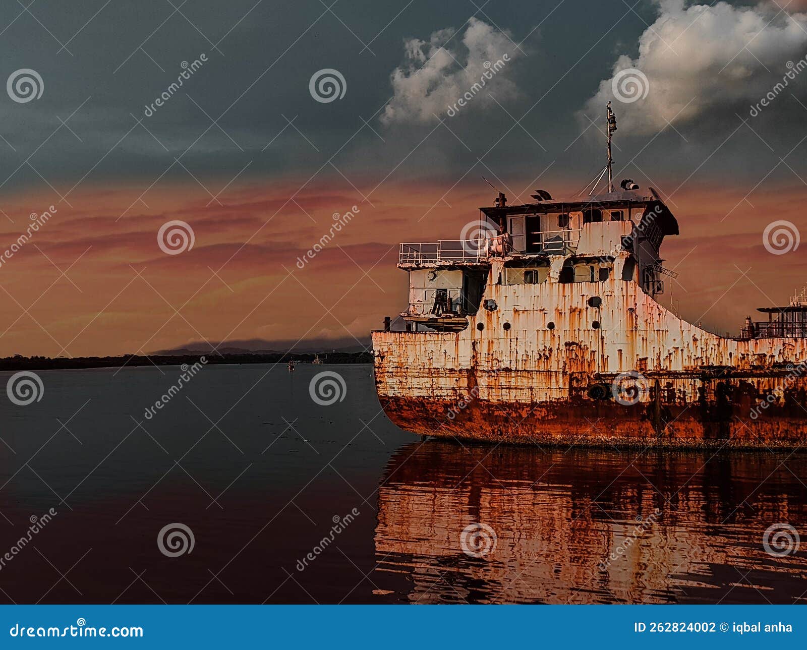 An Old Ship with a Lot of Rust on the Body Stock Photo - Image of boat ...