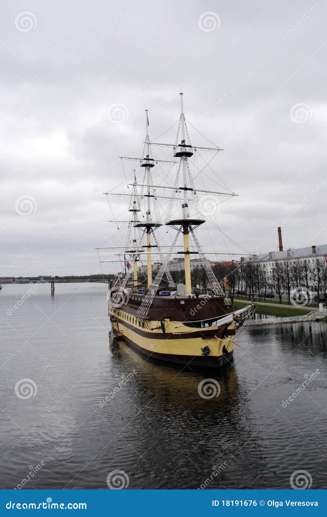 An Old Ship in Novgorod. Russia Stock Photo - Image of history, water ...