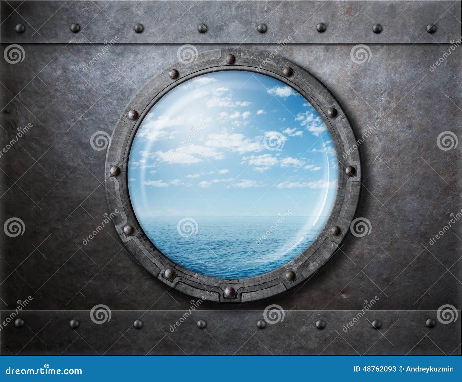 Old Ship Rusty Porthole or Window with Sea and Stock Image - Image of ...