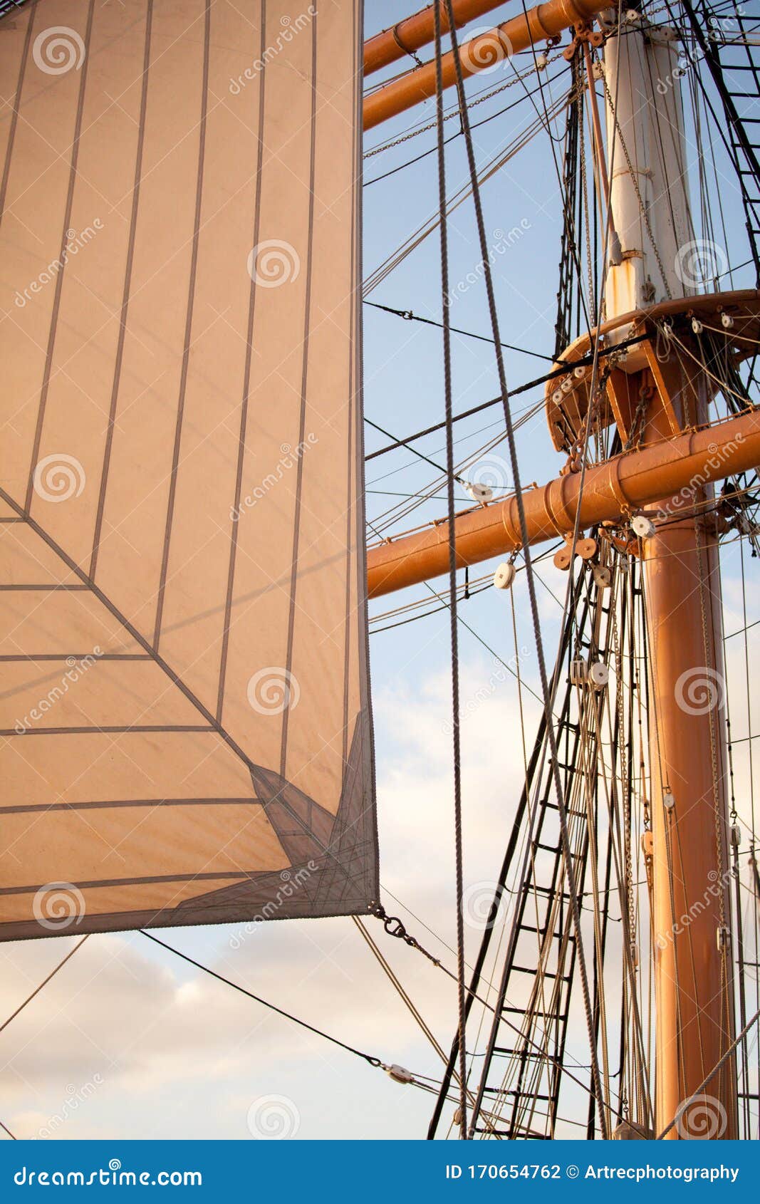 Sailing Vessel Rigging Close Up Stock Photo - Image of ship, sailing ...