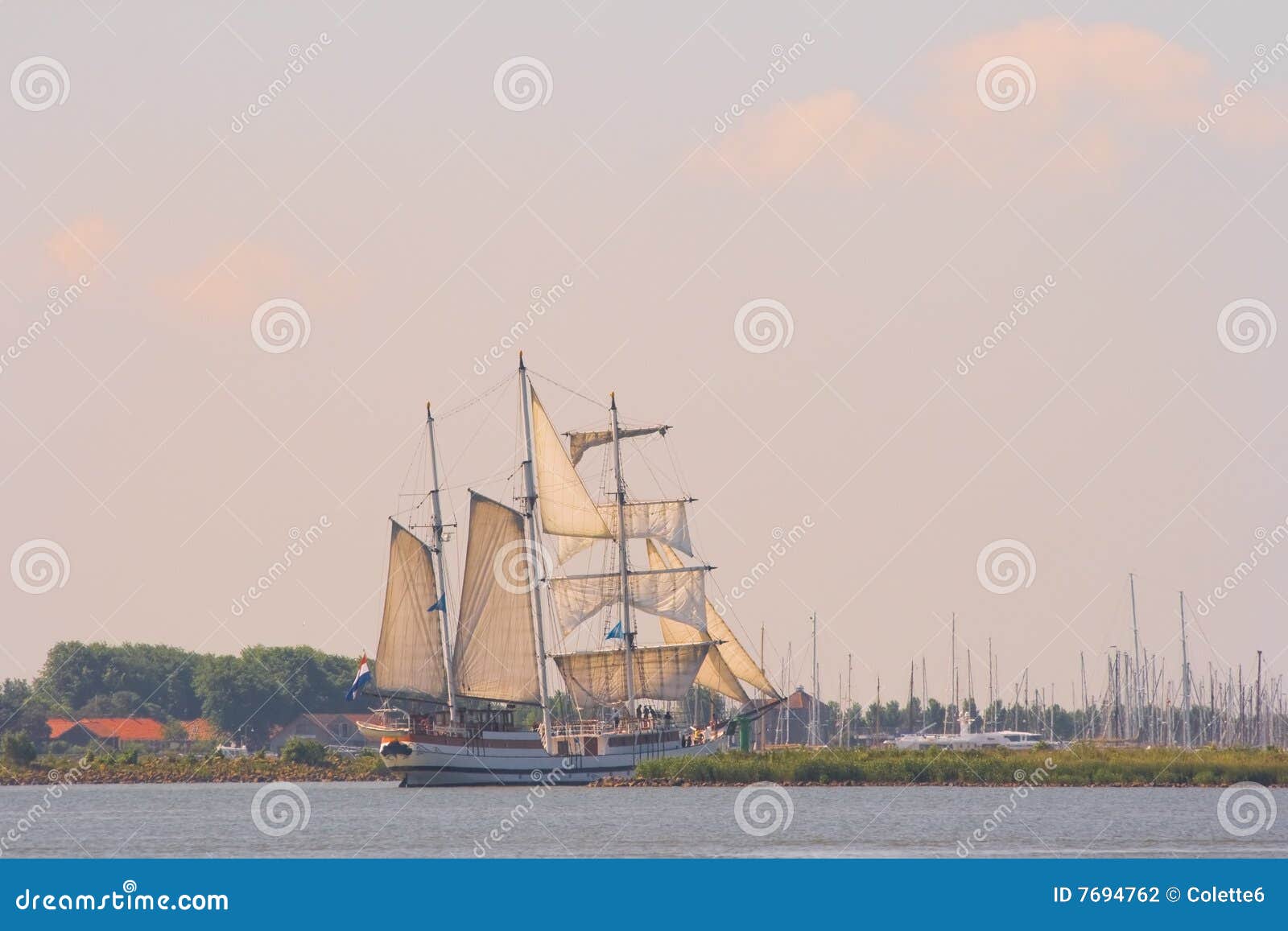 Old ship sailing out stock photo. Image of schip, rope - 7694762