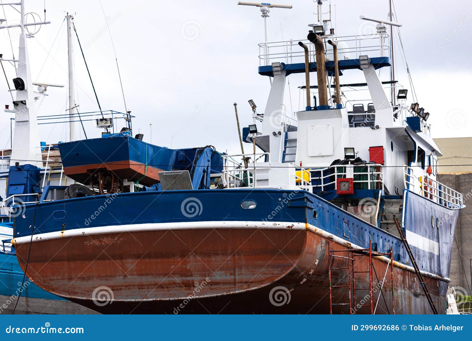 Old ship in a shipyard stock photo. Image of water, maintenance - 299692686