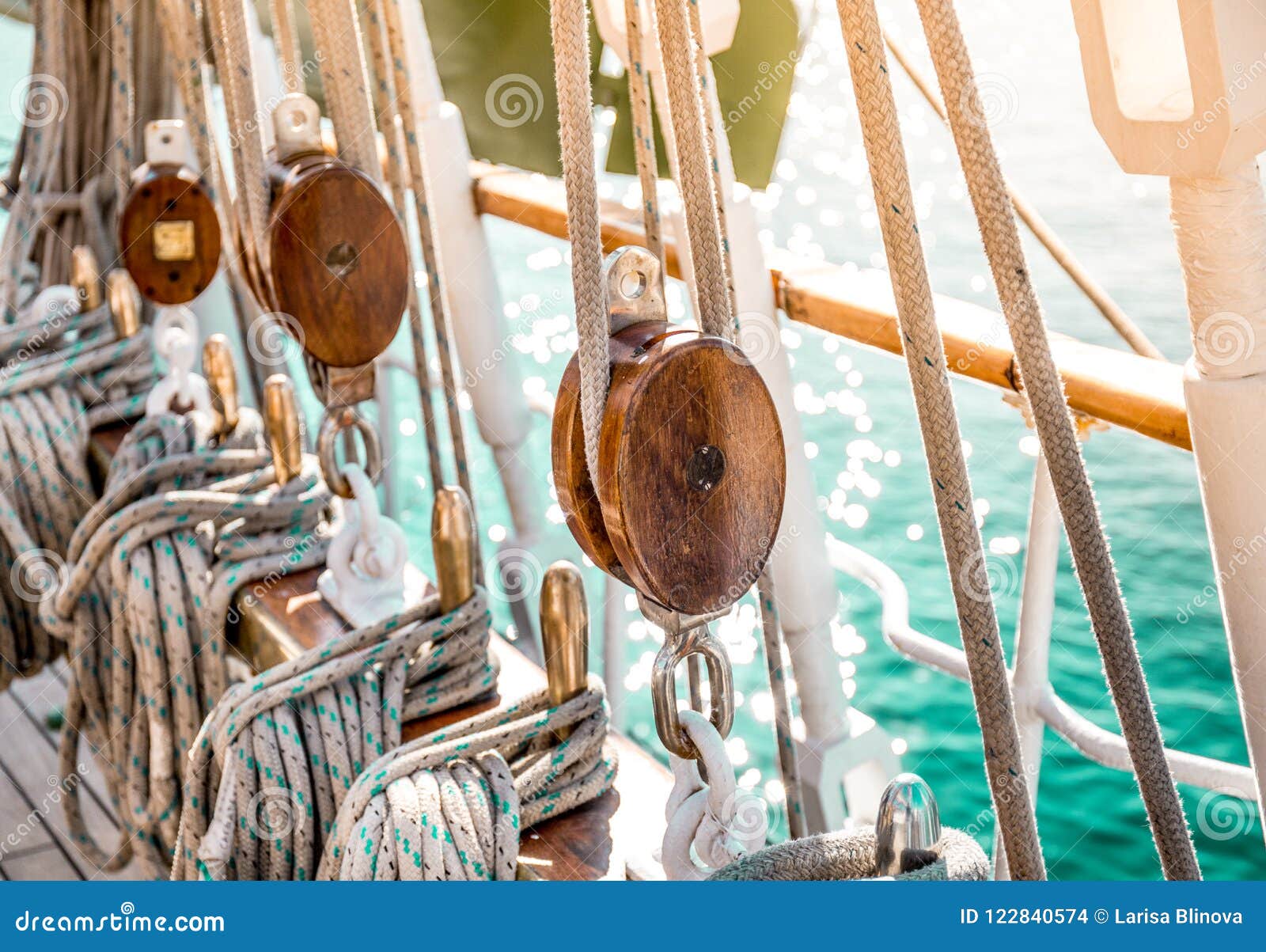 Old Ship Tackles. Old Sailing Ship Vessel Royalty-Free Stock Photo ...