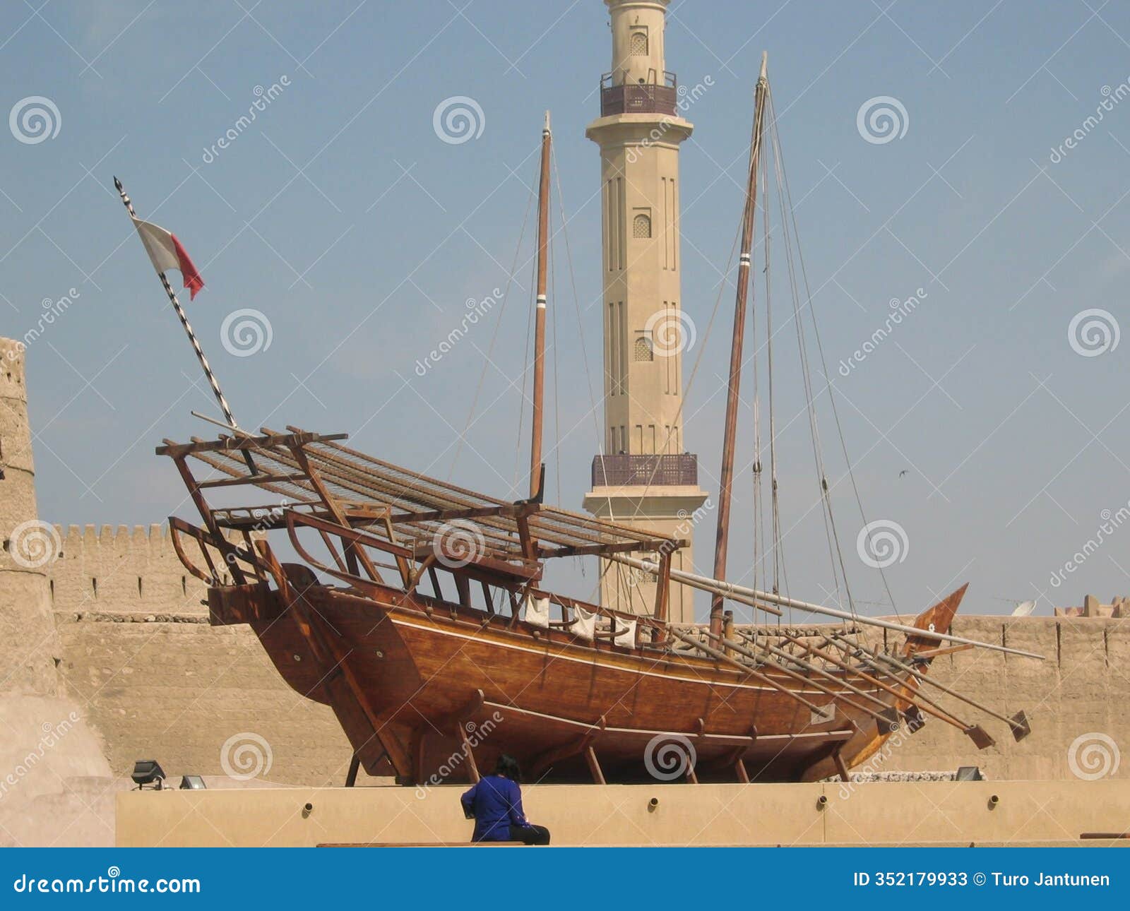 Historic Dhow at Dubai Museum Stock Image - Image of historic, single ...