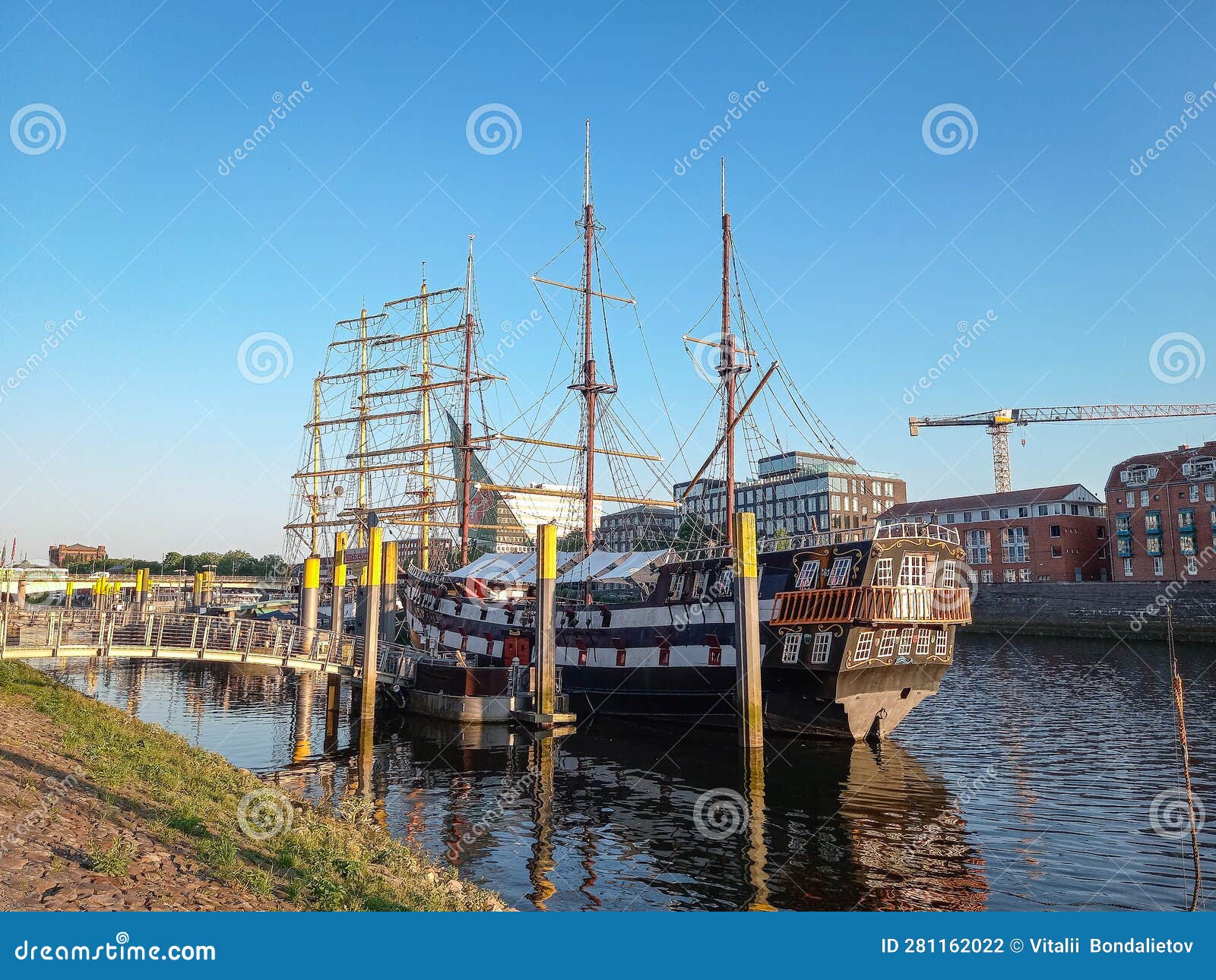 Old Ship on the Weser River in Bremen Stock Photo - Image of stream ...