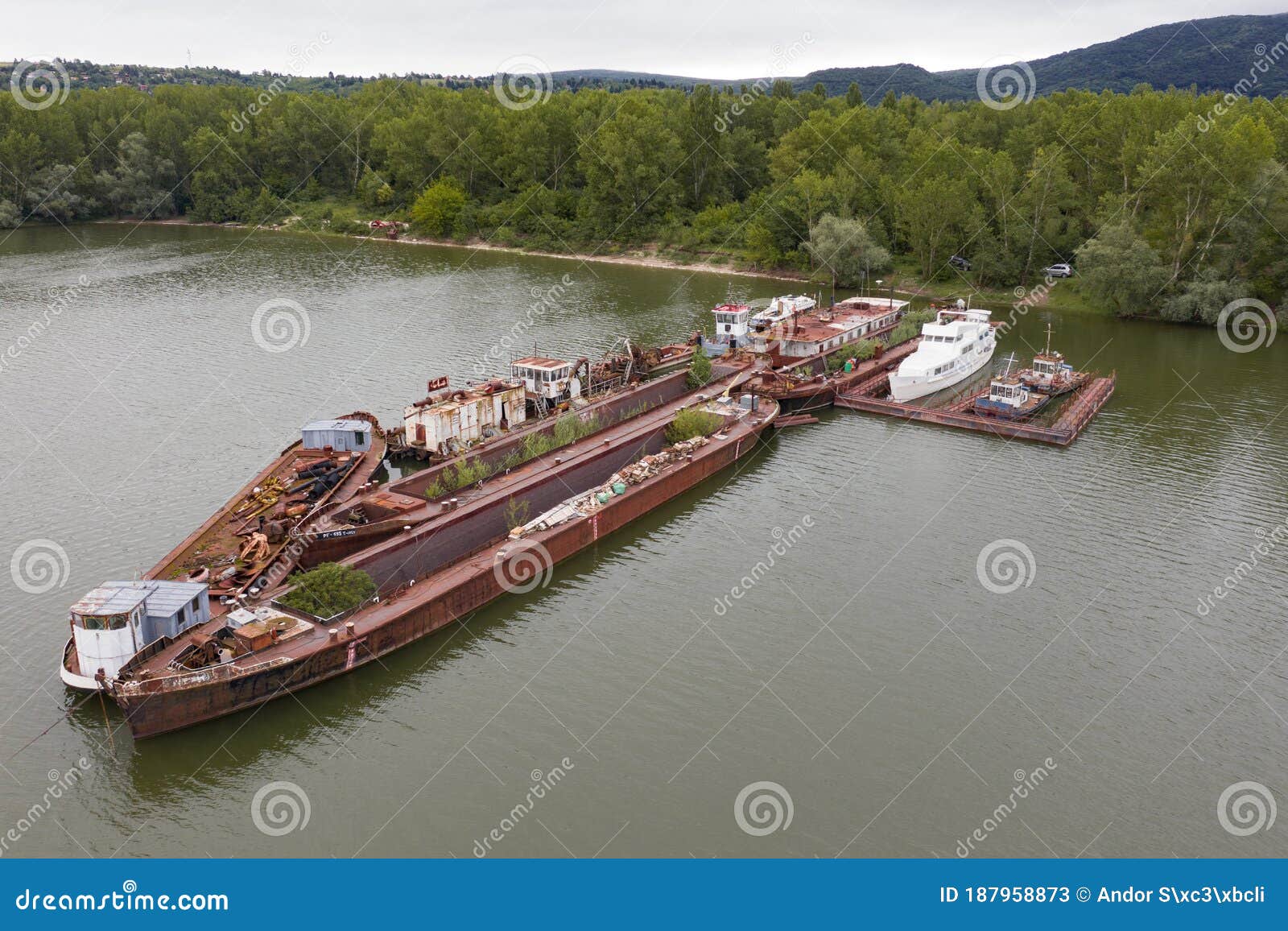 Old Ships on the Danube River Stock Image - Image of danube, island ...
