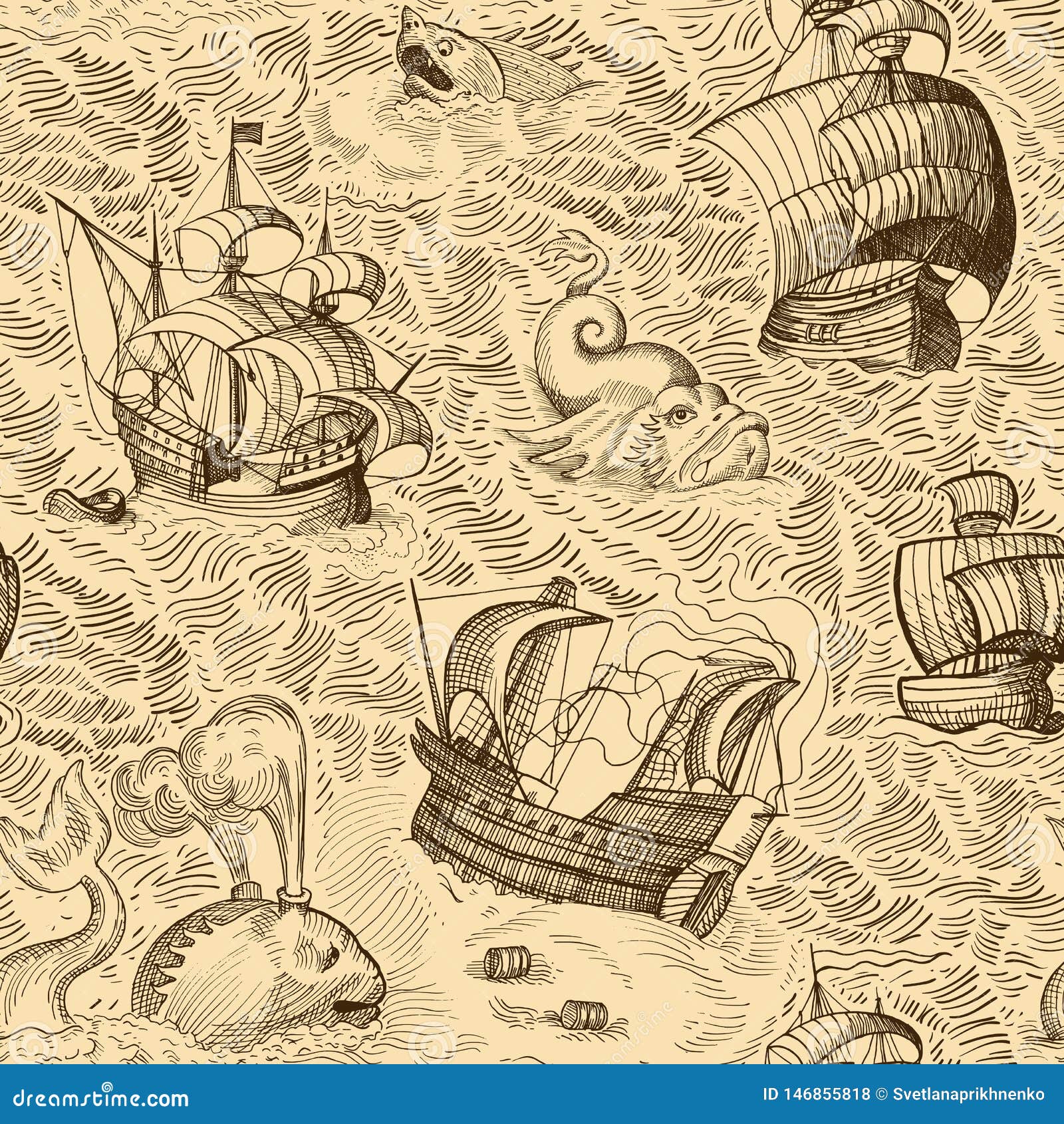 Vintage map stock vector. Illustration of drawing, giant - 146855818