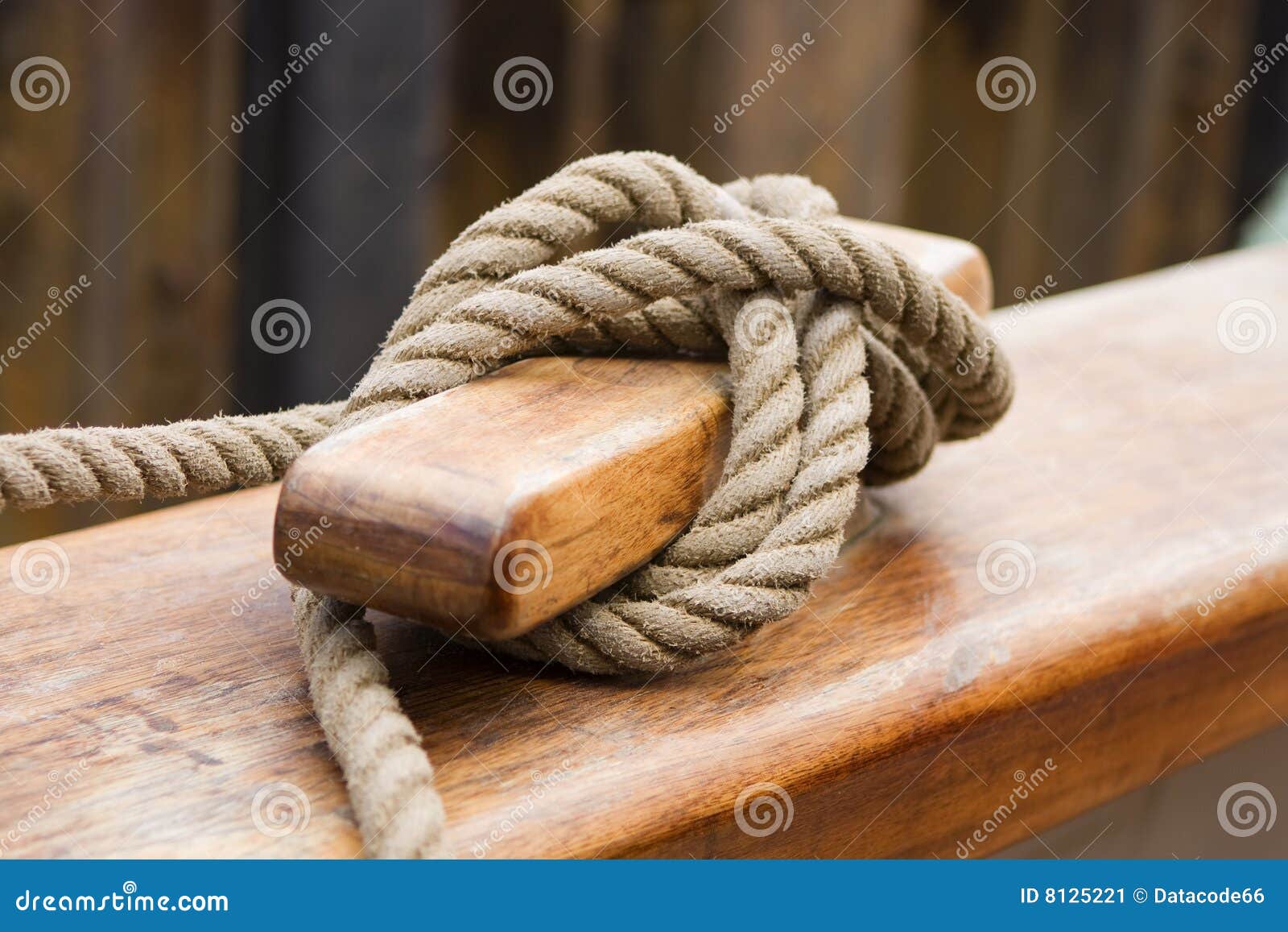 Old ships rope tied off stock image. Image of marine, rigging - 8125221