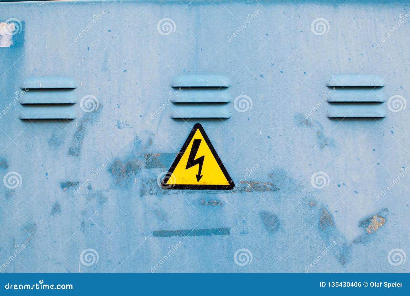 Old Shock Hazard Warning Sign Stock Photo - Image of dangeroud, door ...
