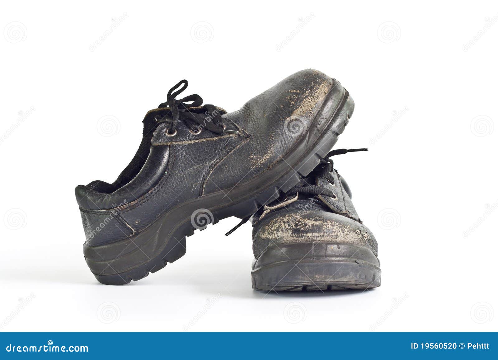 Old Shoes Isolated On White Stock Photo - Image of grunge, leather ...