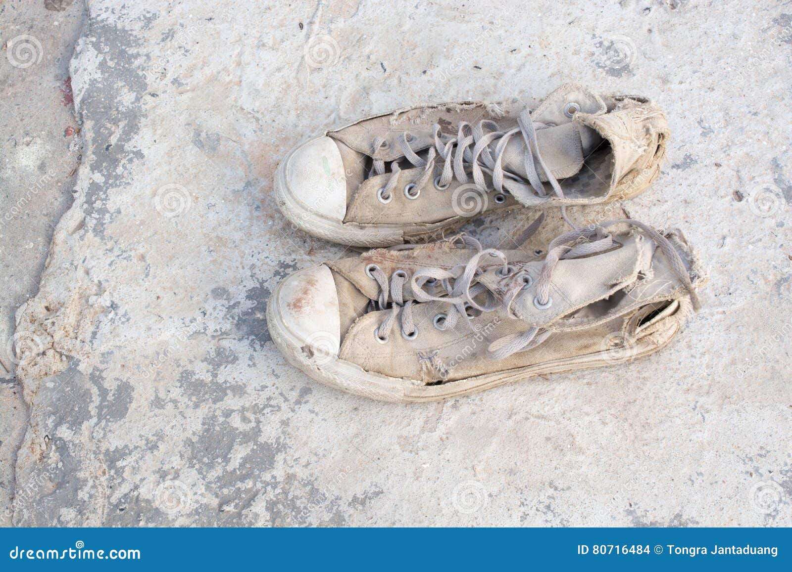 Old Shoes Left on the Floor of the House Screaming Cracking. Stock ...