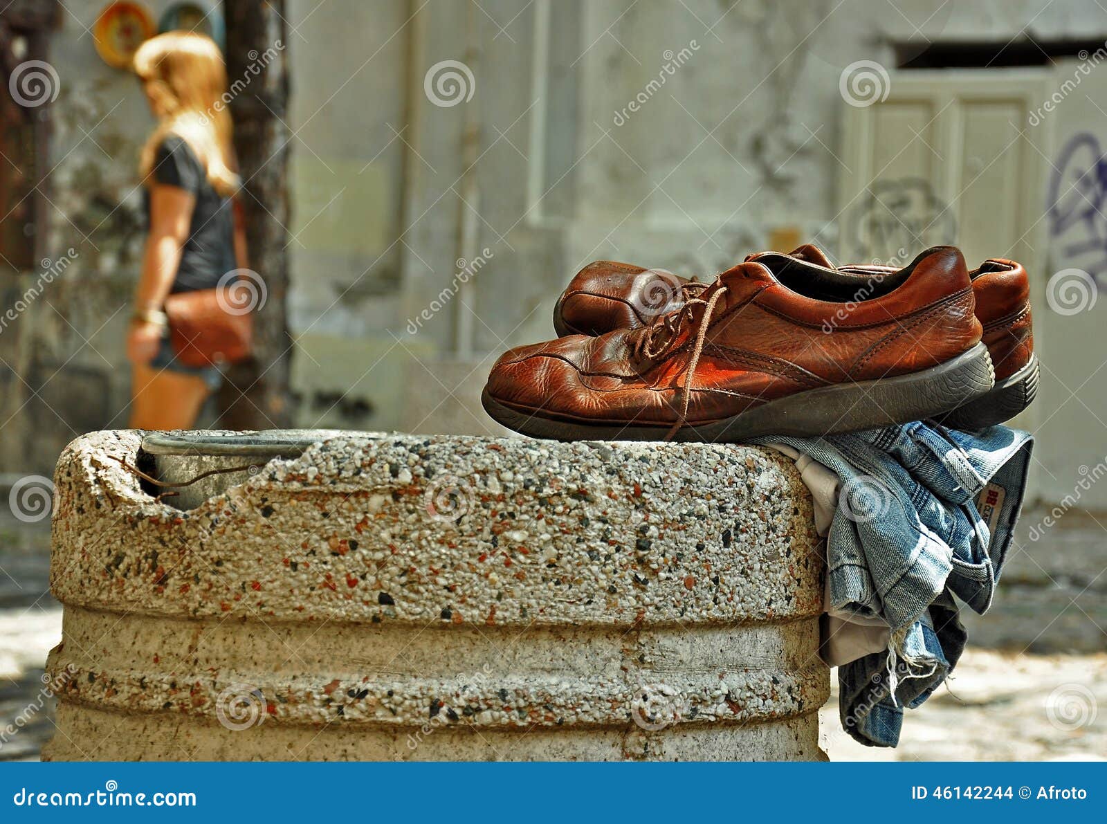 Old shoes stock photo. Image of garbage, outworn, pants - 46142244