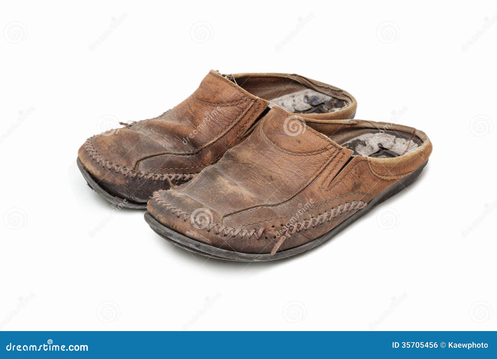 Old Shoes on the White Background. Stock Photo - Image of bootlace ...