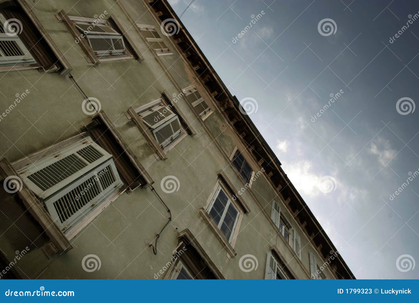 Old Shuttered Building stock image. Image of shade, diagonal - 1799323