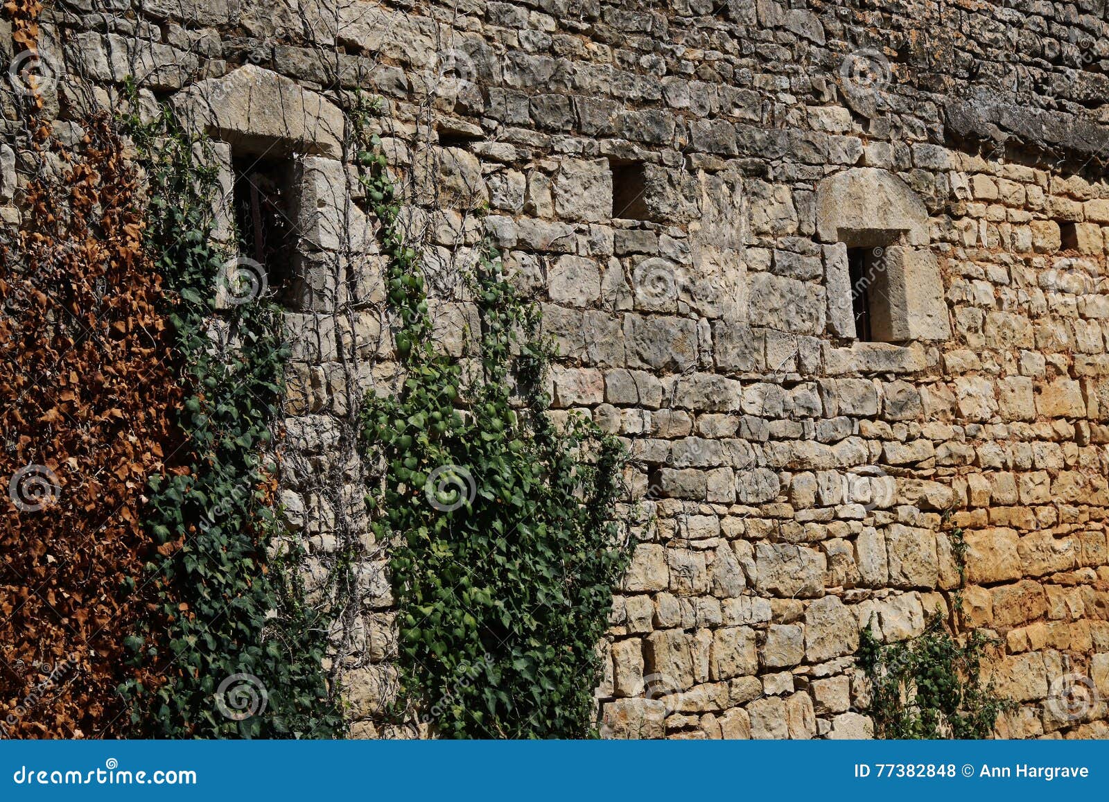 Old Shuttered Window and Ancient Stonework Stock Photo - Image of ...