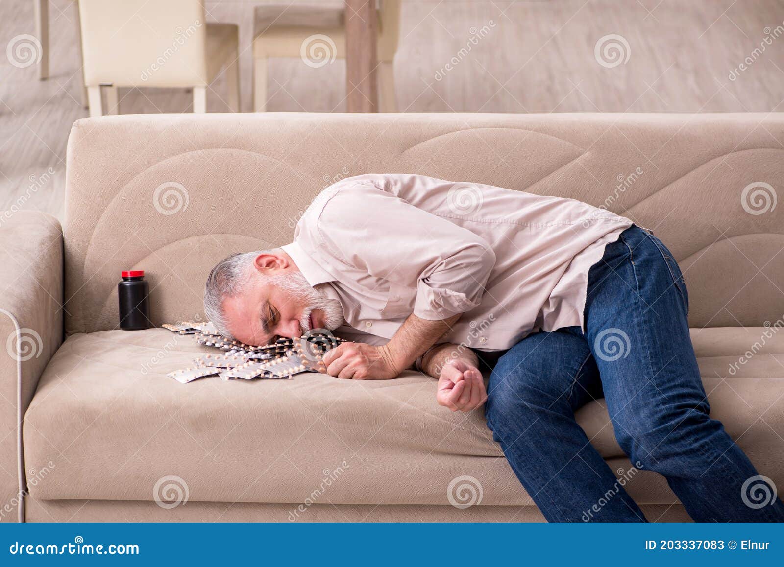 Old Sick Man Suffering at Home Stock Image - Image of dying, medical ...