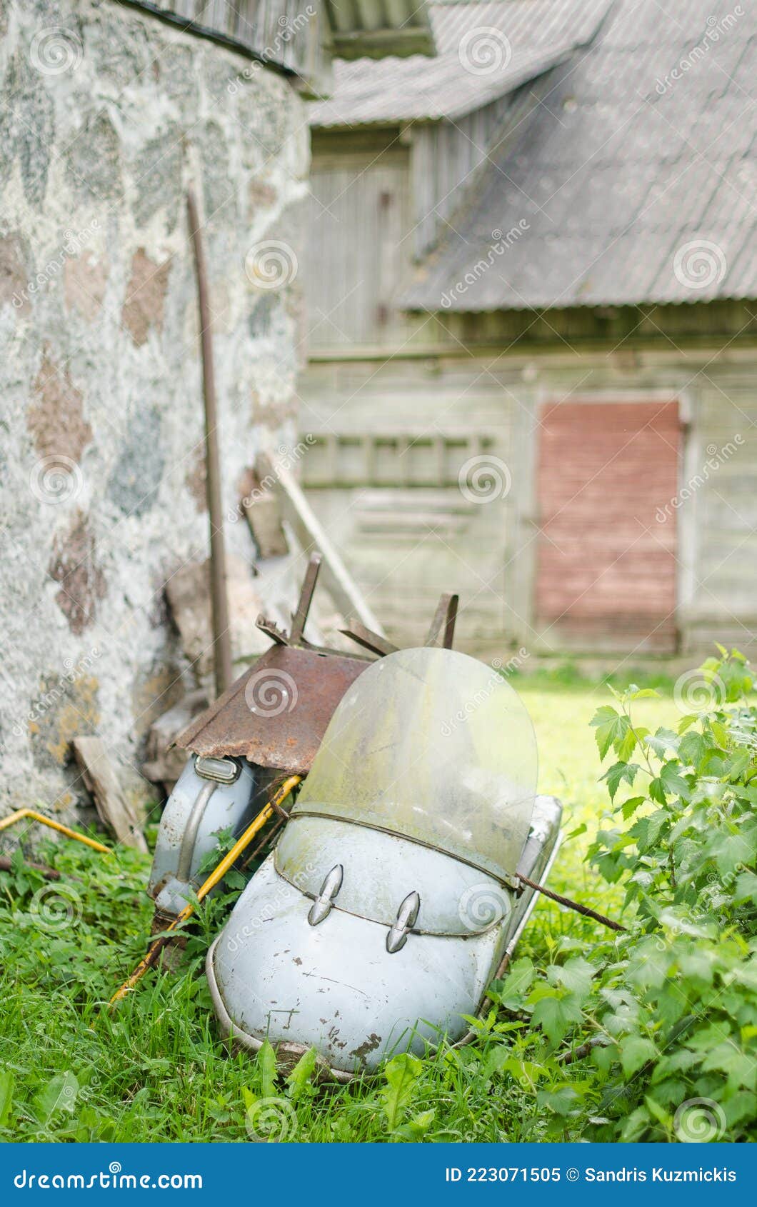 An Old Sidecar with a Wheelbarrow in it Stock Image - Image of summer ...