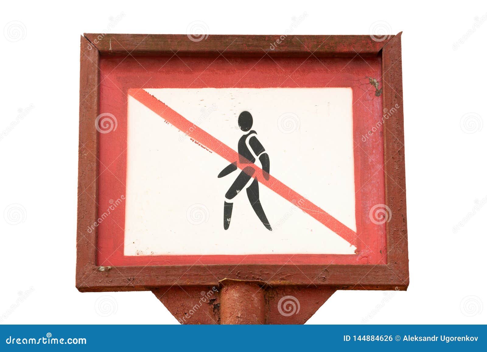 Old sign no walking stock photo. Image of caution, dont - 144884626