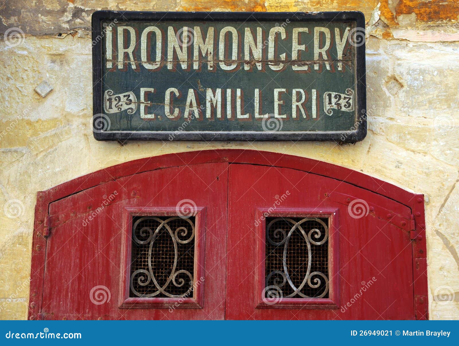 Old sign, Valetta, Malta. editorial photo. Image of cruise - 26949021