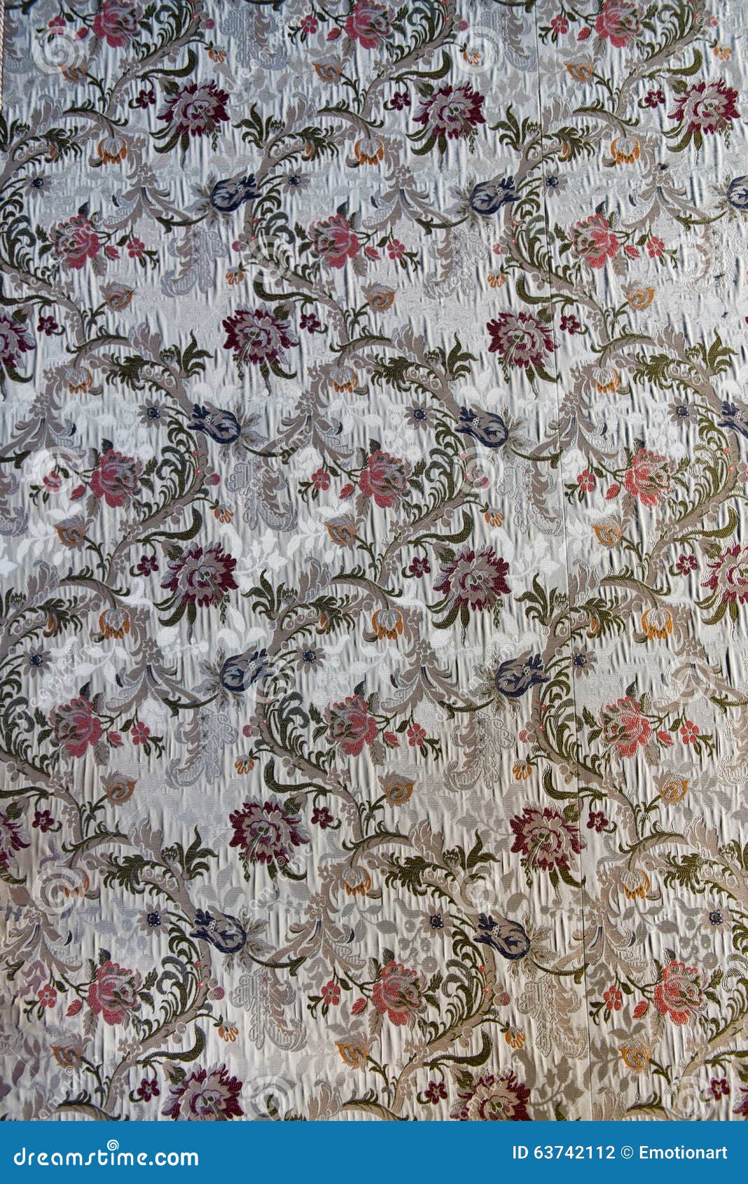 Old Silk Wallpaper with Floral Patterns Stock Photo - Image of colorful ...