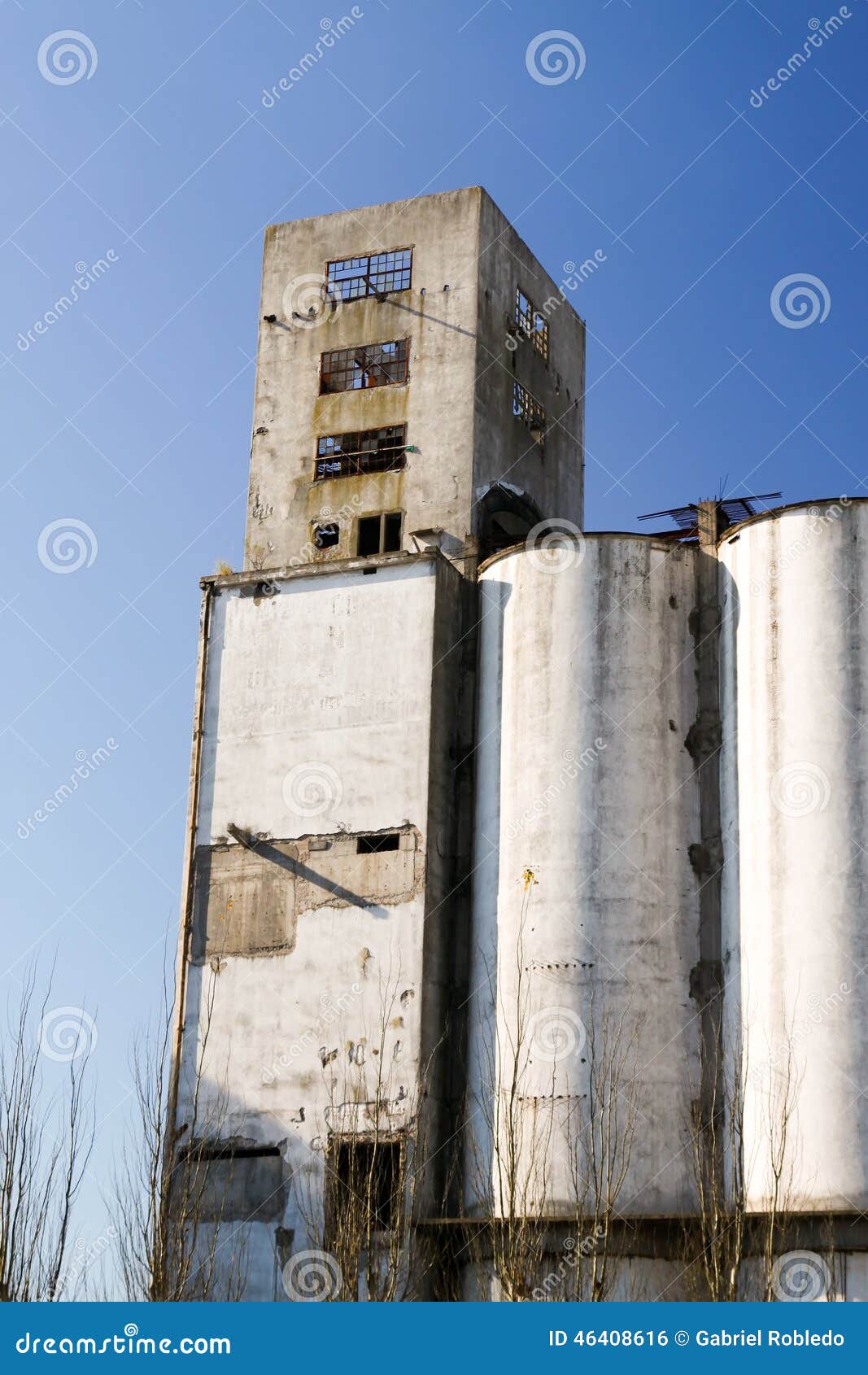 Old silos stock photo. Image of grain, fuel, cement, blue - 46408616