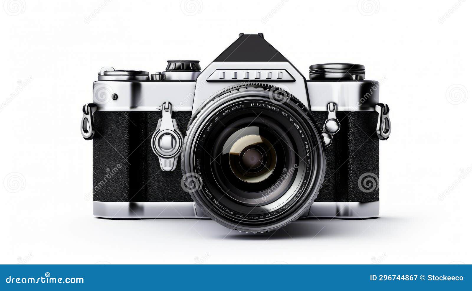 Silver Camera on White Background - Stunning Realistic Detailing Stock ...