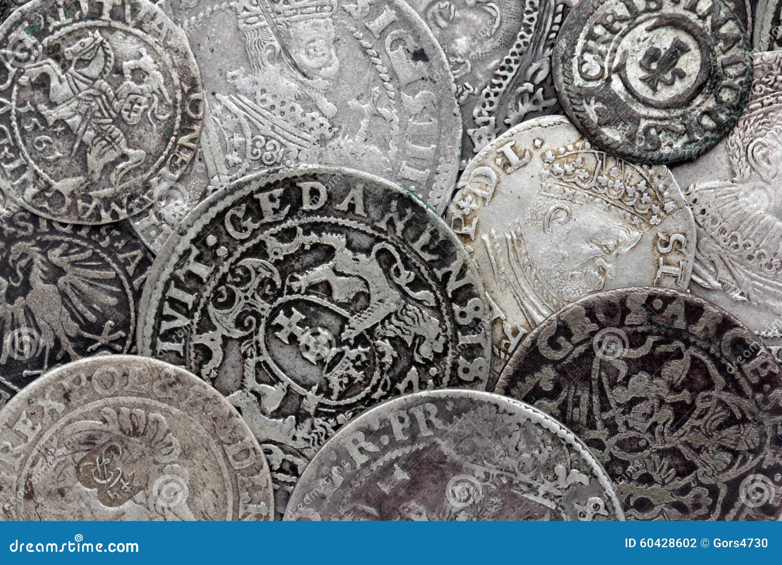 Old Silver Coins stock photo. Image of business, metal - 60428602