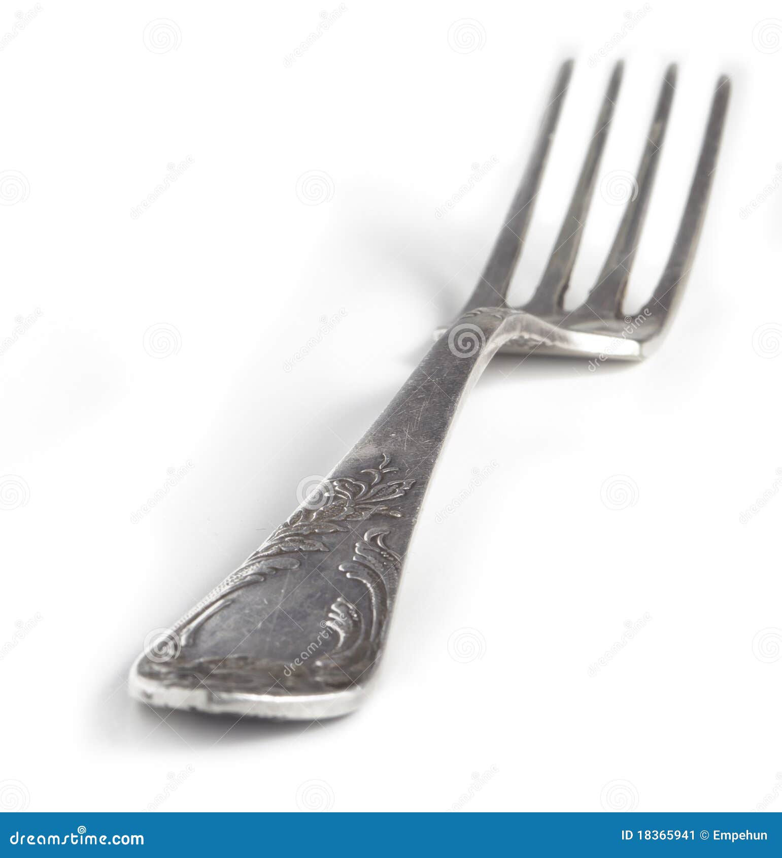 Old silver fork stock image. Image of kitchenware, ornament - 18365941